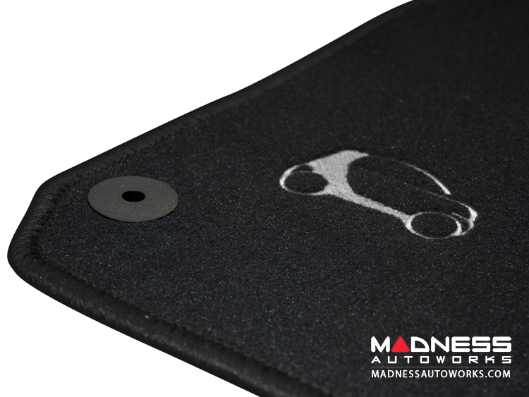 smart fortwo Custom Floor Mats - 453 model - LUXUS - Black Binding w ...