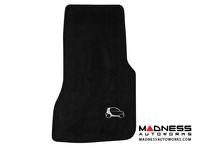 smart fortwo Custom Floor Mats - 453 model - LUXUS - Black Binding w ...
